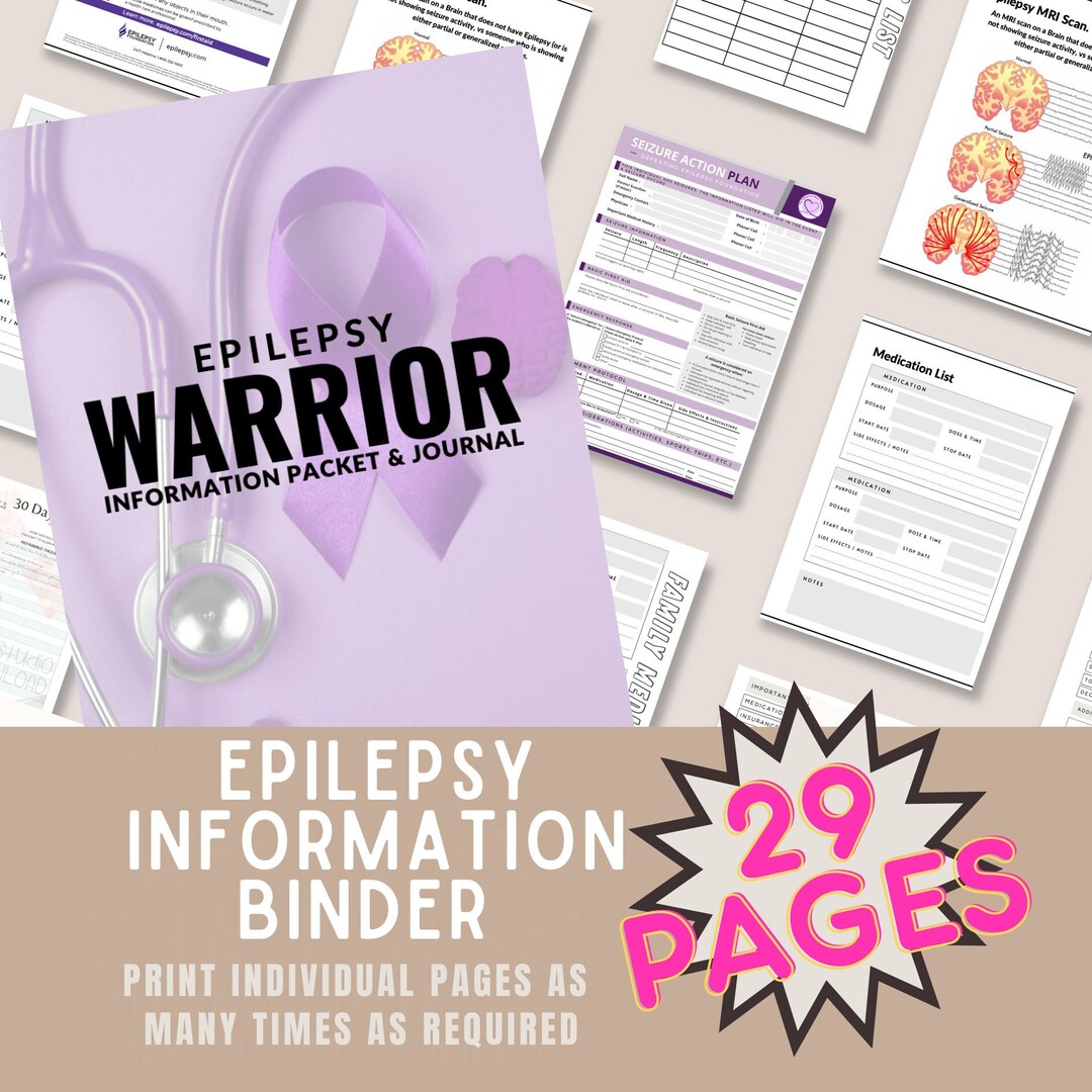 EPILEPSY BINDER Printable Medical Doctor Visits Medication Tracker ...