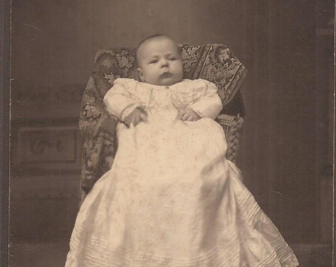 Baby Portrait, Victorian Style Christening Gown, Vintage Photograph ...