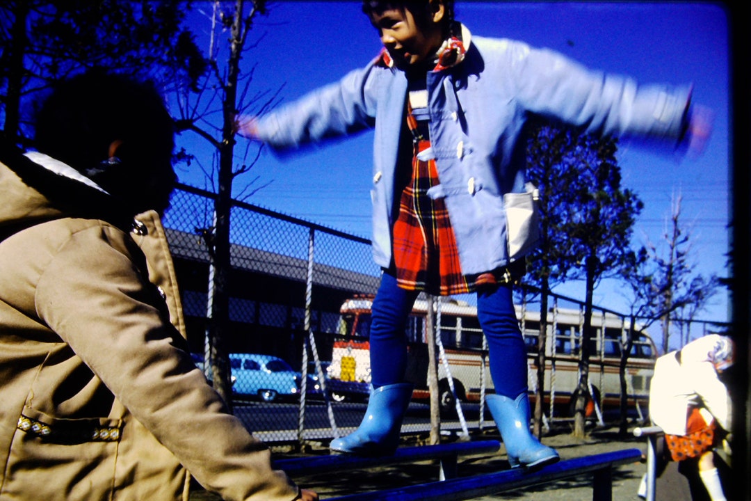 Jumpin' for Joy, Little Girl at Missionary School in Japan, Digital ...
