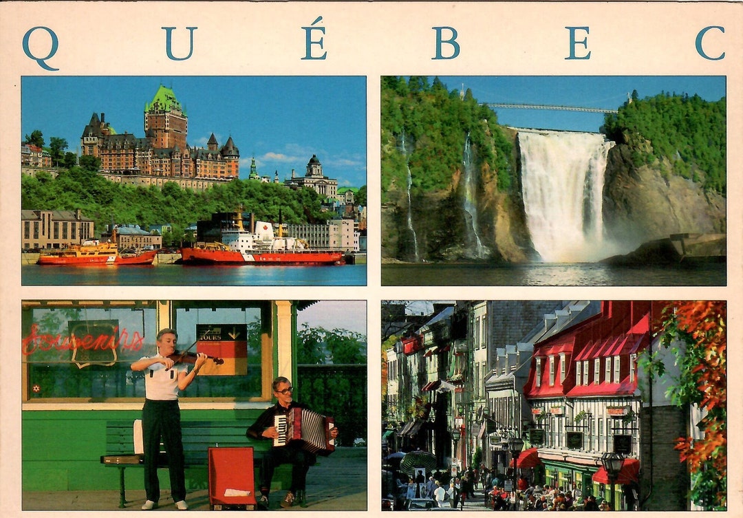 Sites and Scenes of Quebec Canada, Vintage Oversized Postcard, Two ...