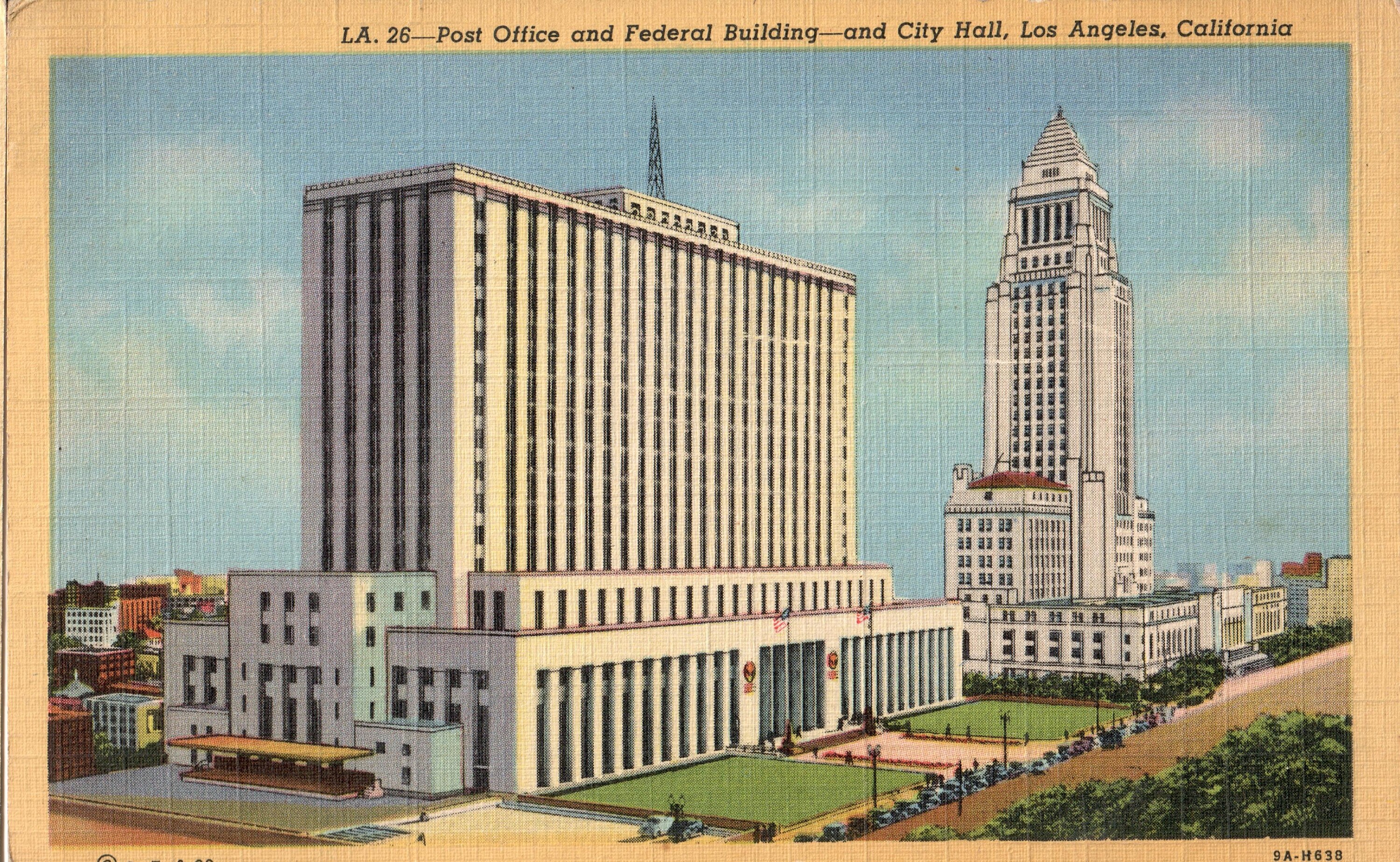 Los Angeles California Post Office and Federal Building With City Hall ...