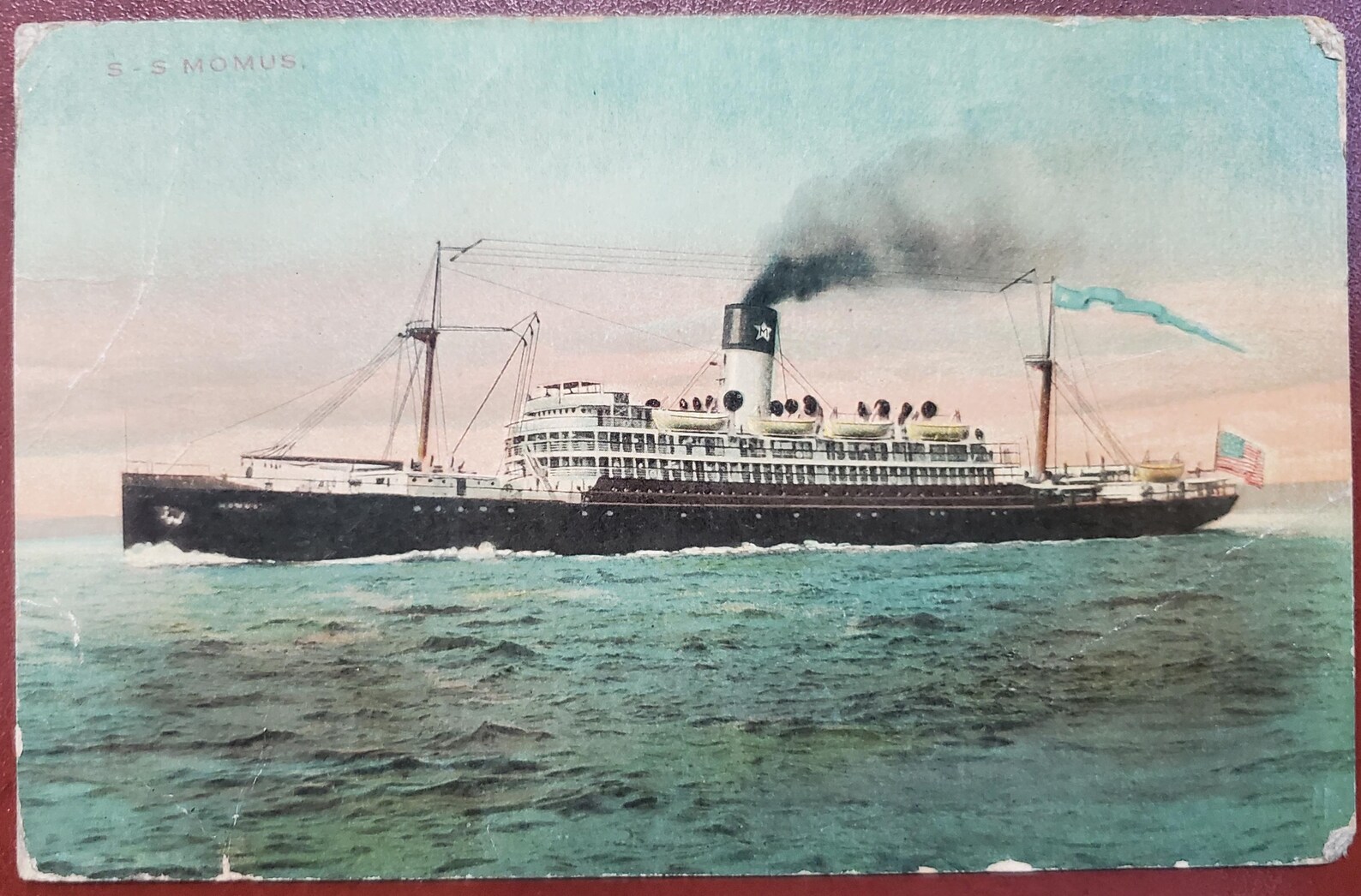 SS Momus, Vintage Color Illustrated Postcard, Cargo and Passenger ...
