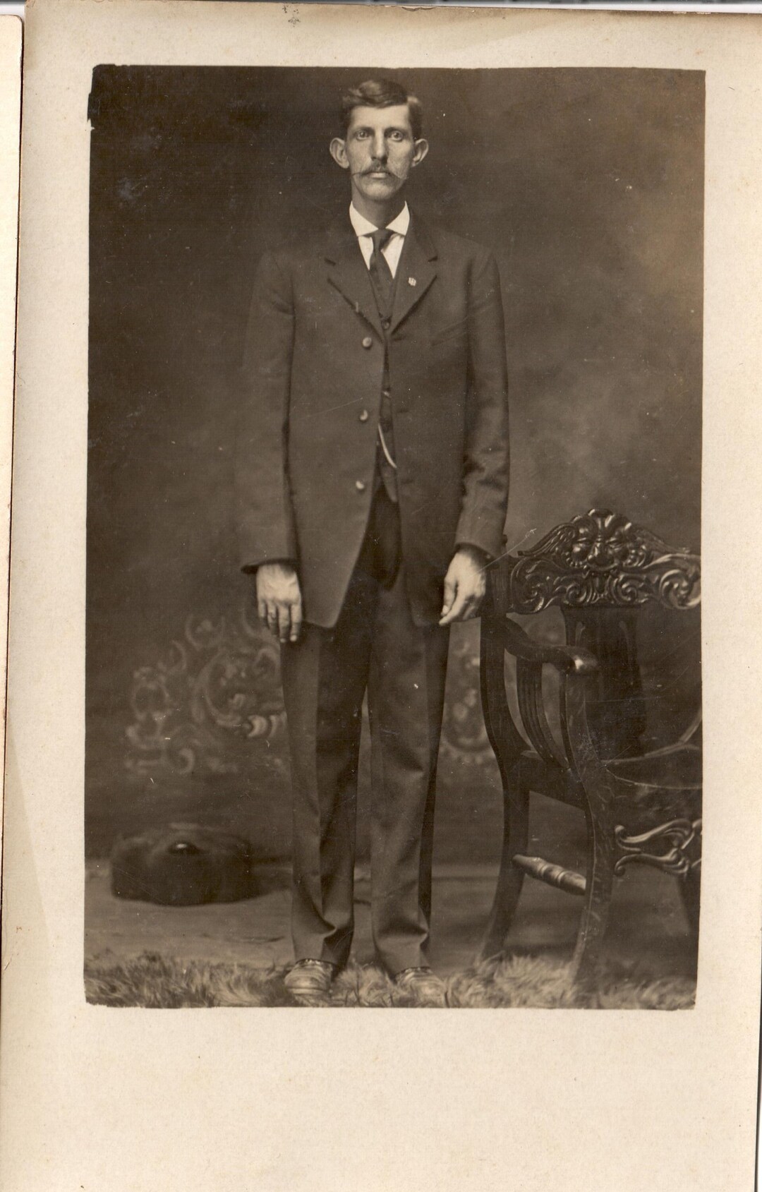 Long Tall and Handsome Man, Photo Postcard, Vintage Photograph, Black ...