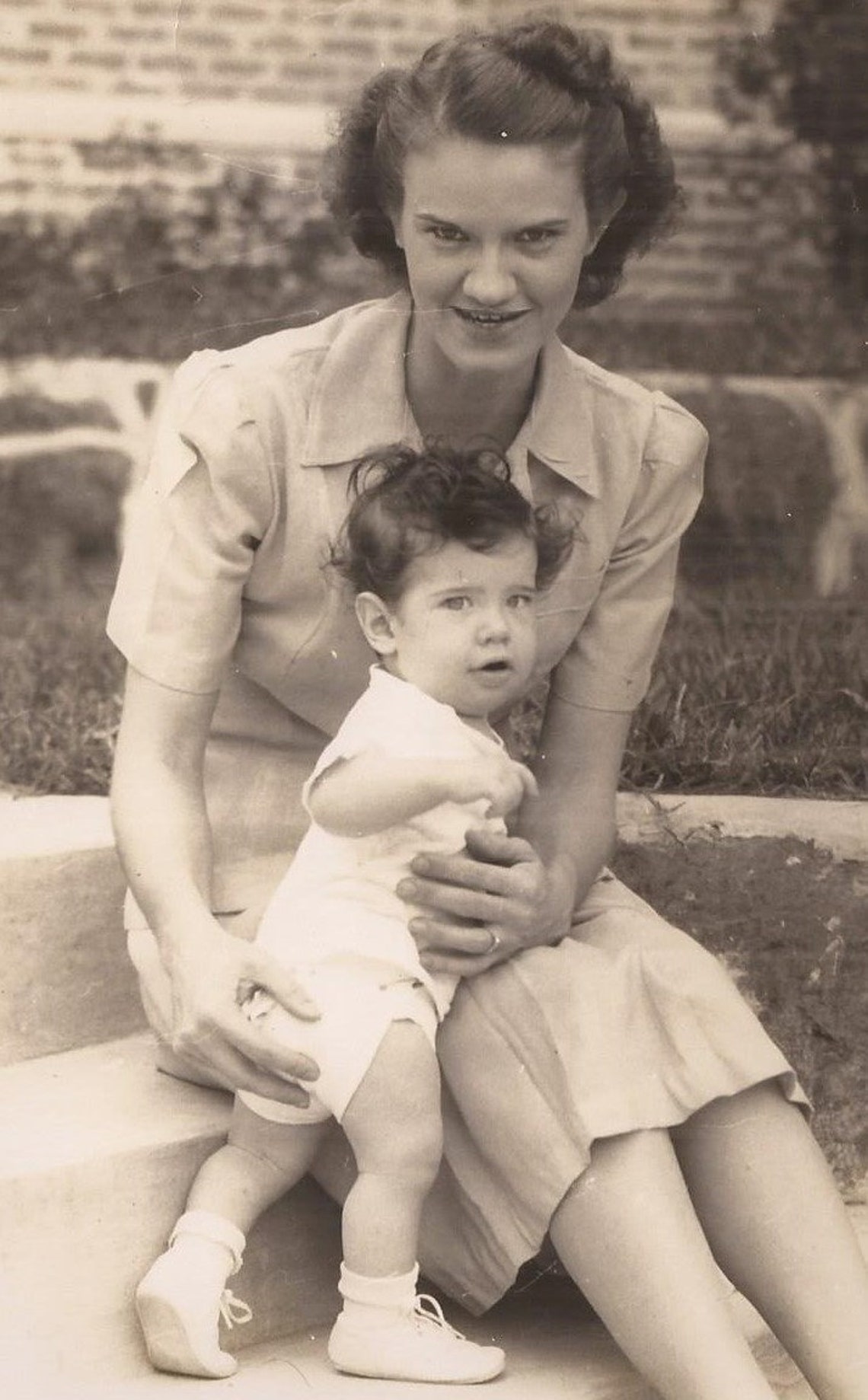 Baby Charlie With Mommy, Vintage Photograph, Sepia Colored Photo ...