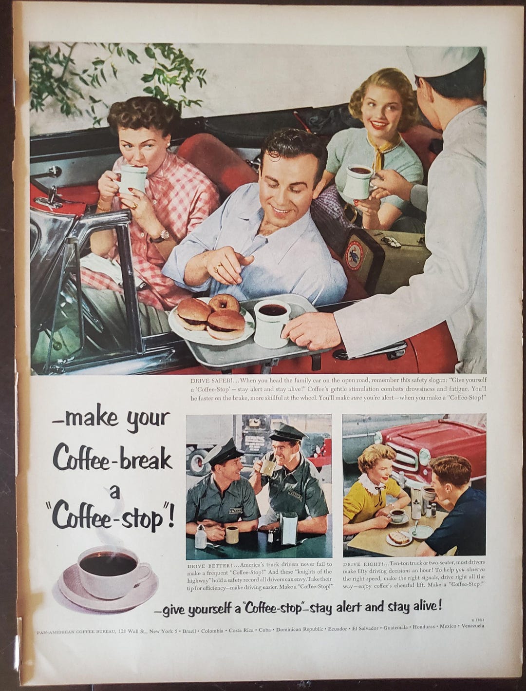 Coffee Shop Coffee Break, Pan American Coffee Bureau Vintage Magazine ...