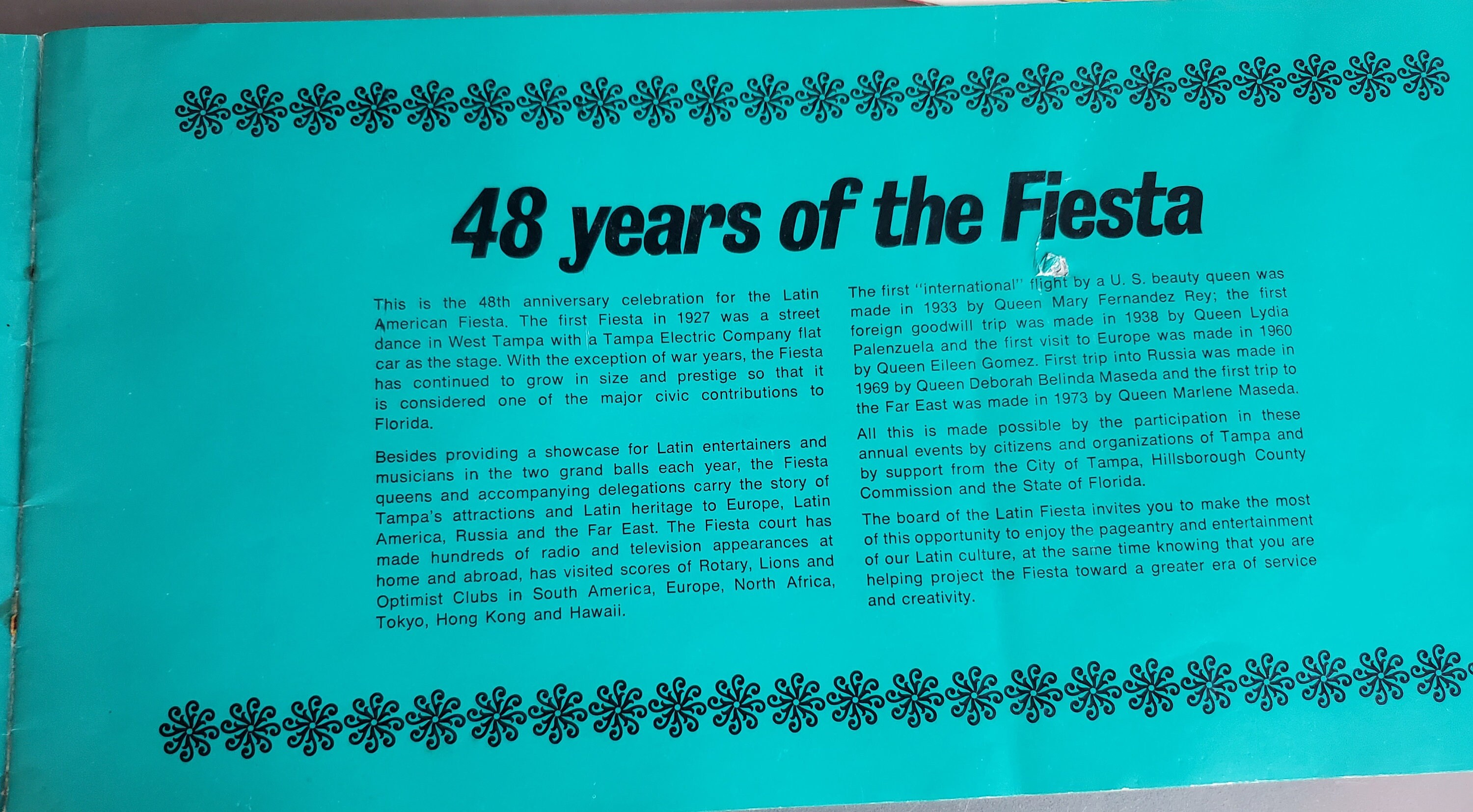 1975 and 1976 Latin American Fiesta Program Brochures, Vintage Paper ...