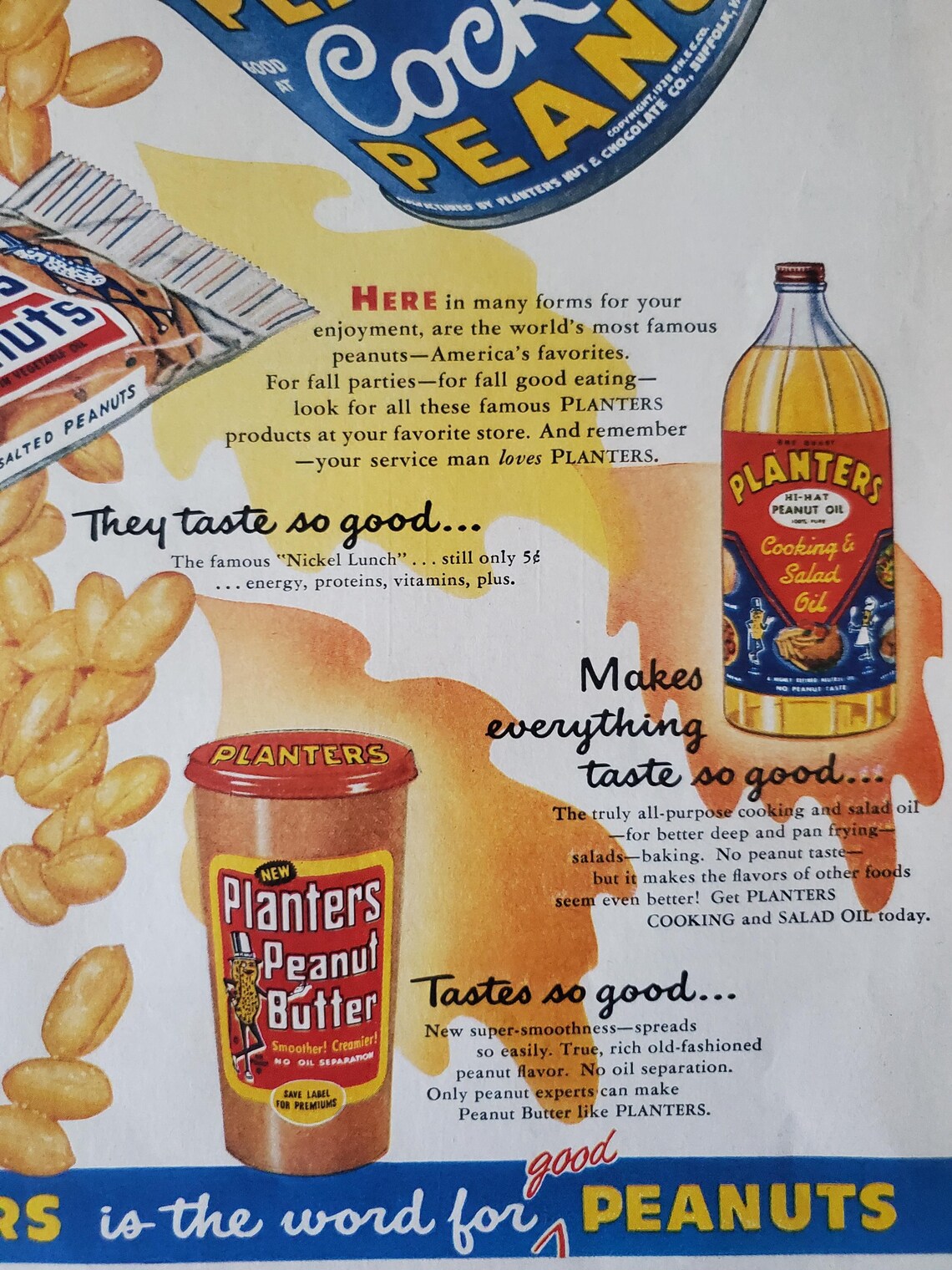 Planters Peanuts Fall Fiesta Vintage Magazine Advertisement With a ...