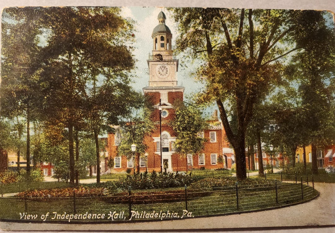 Independence Hall Philadelphia, Vintage Color Illustrated Postcard ...