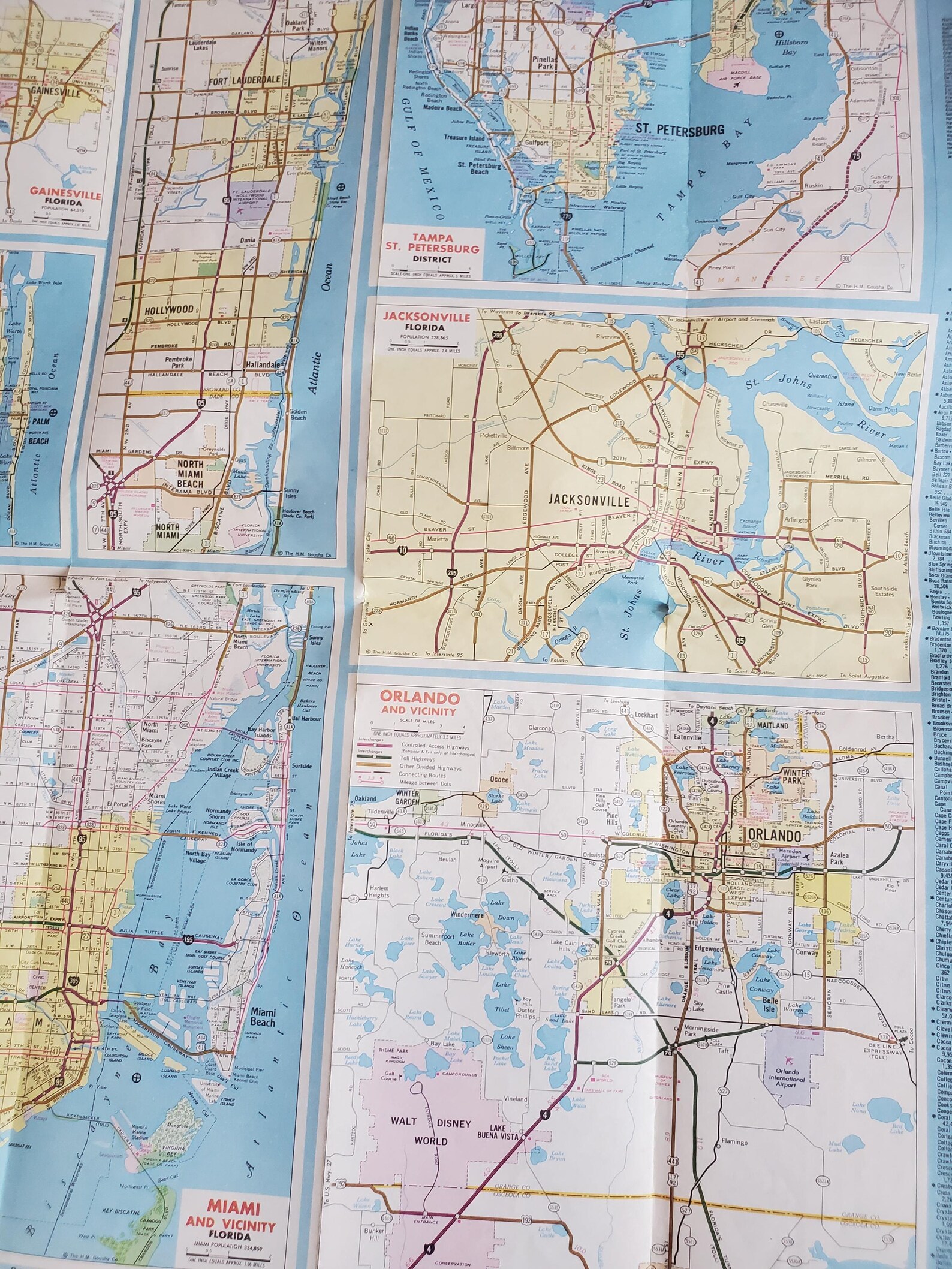 1980 Florida Road Map, Vintage Full Color Foldable Map, Vacation Travel ...