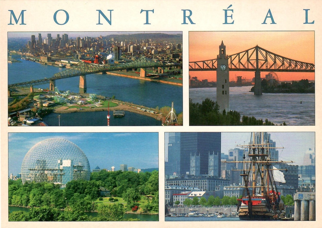 Montreal Canada, Vintage Postcard, Set of Two, Color Photos of Sites ...
