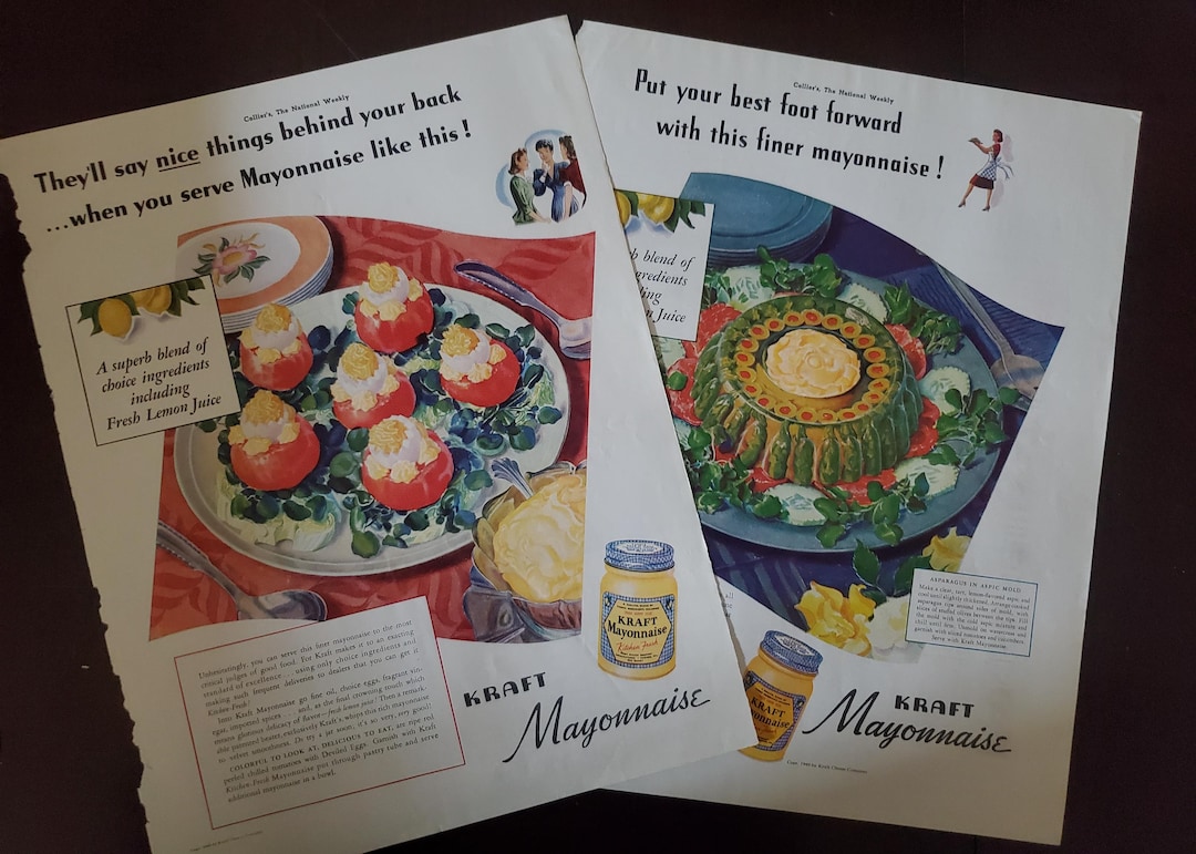 Kraft Mayonnaise Vintage Magazine Advertisements From 1940's for ...