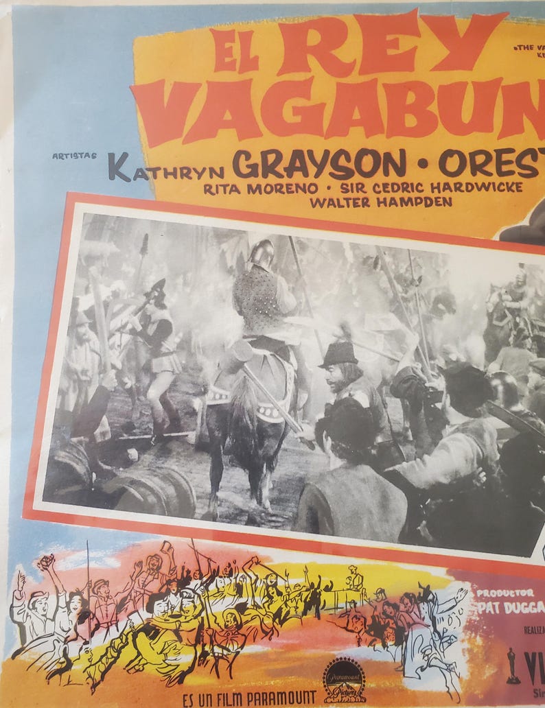 El Rey Vagabundo (the Vagabond King), Spanish Language Movie Poster ...