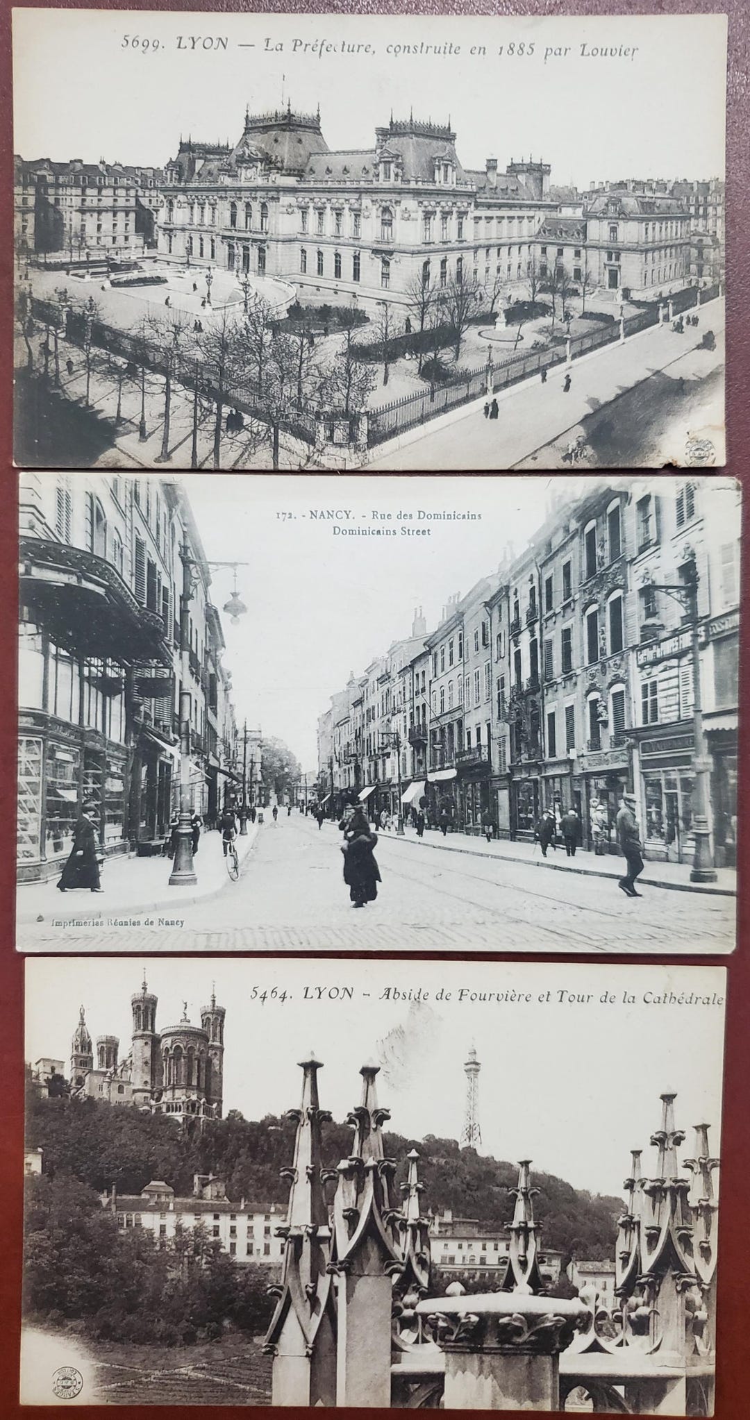 Lyon Nancy France, Vintage Black and White Photo Postcards, Set of 3 ...