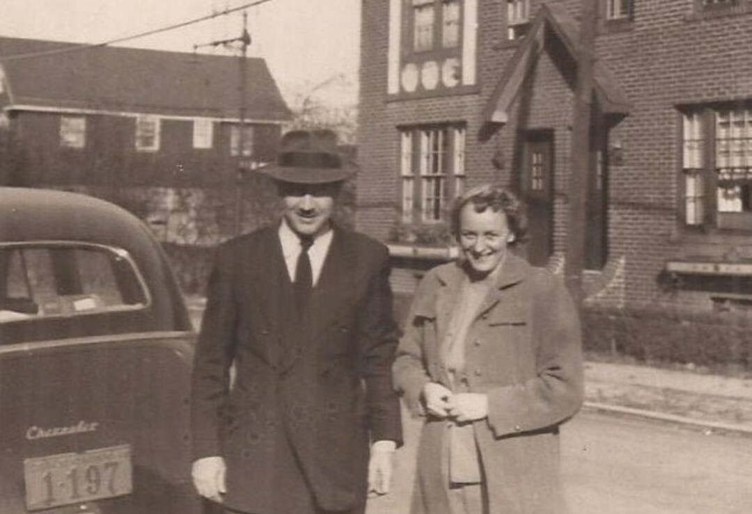 Proud Couple by Their Cool Chevy on a City Street, Vintage Photograph ...
