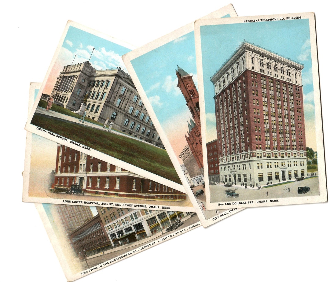 Omaha Nebraska Vintage Postcard Collection, Set of 5 Vintage Postcards ...