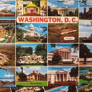 Washington DC Postcard Collection, Fun Funky Correspondence, Vintage ...