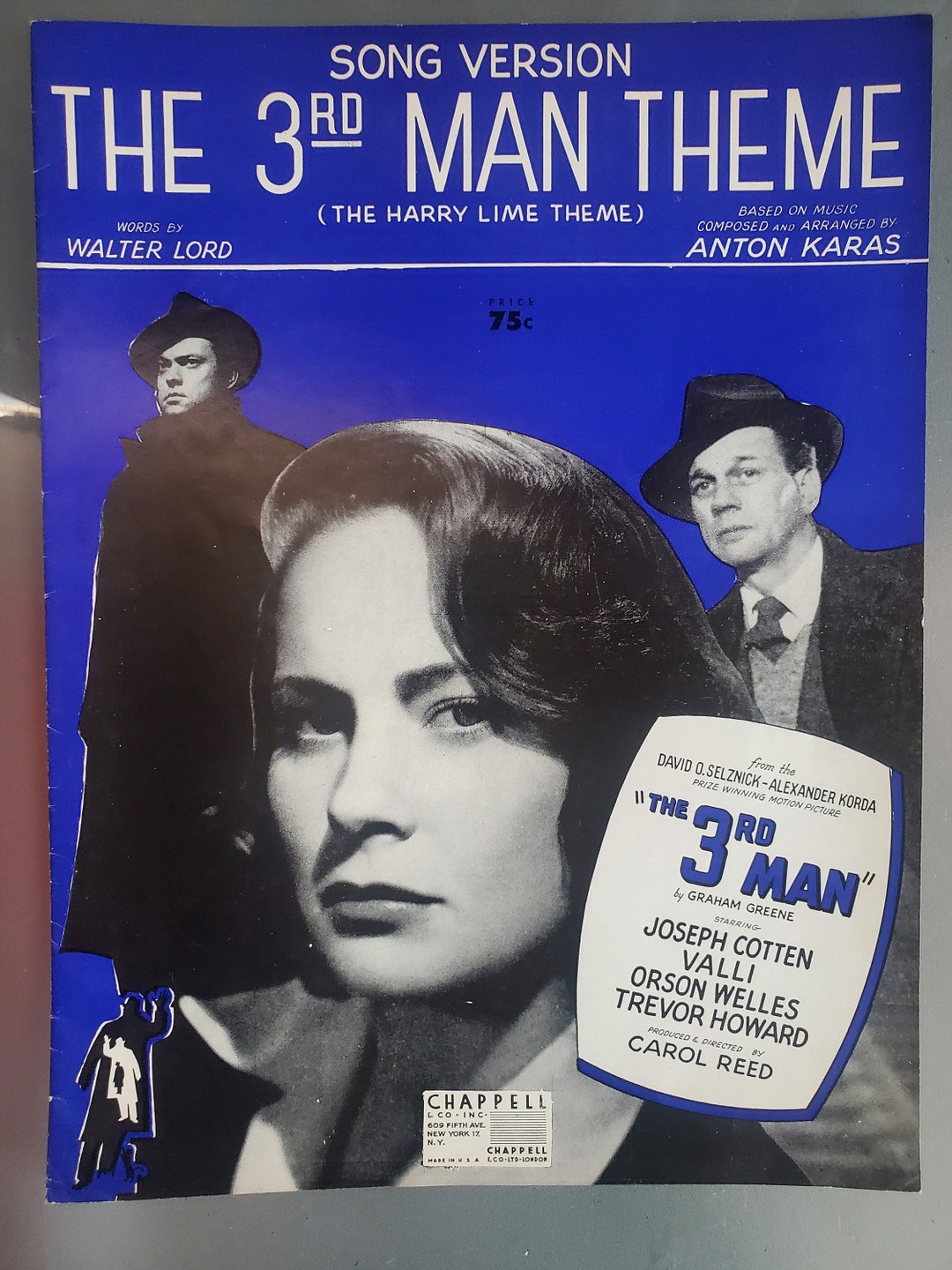 The 3rd Man Theme, the Harry Lime Theme, Vintage Sheet Music, Historic ...