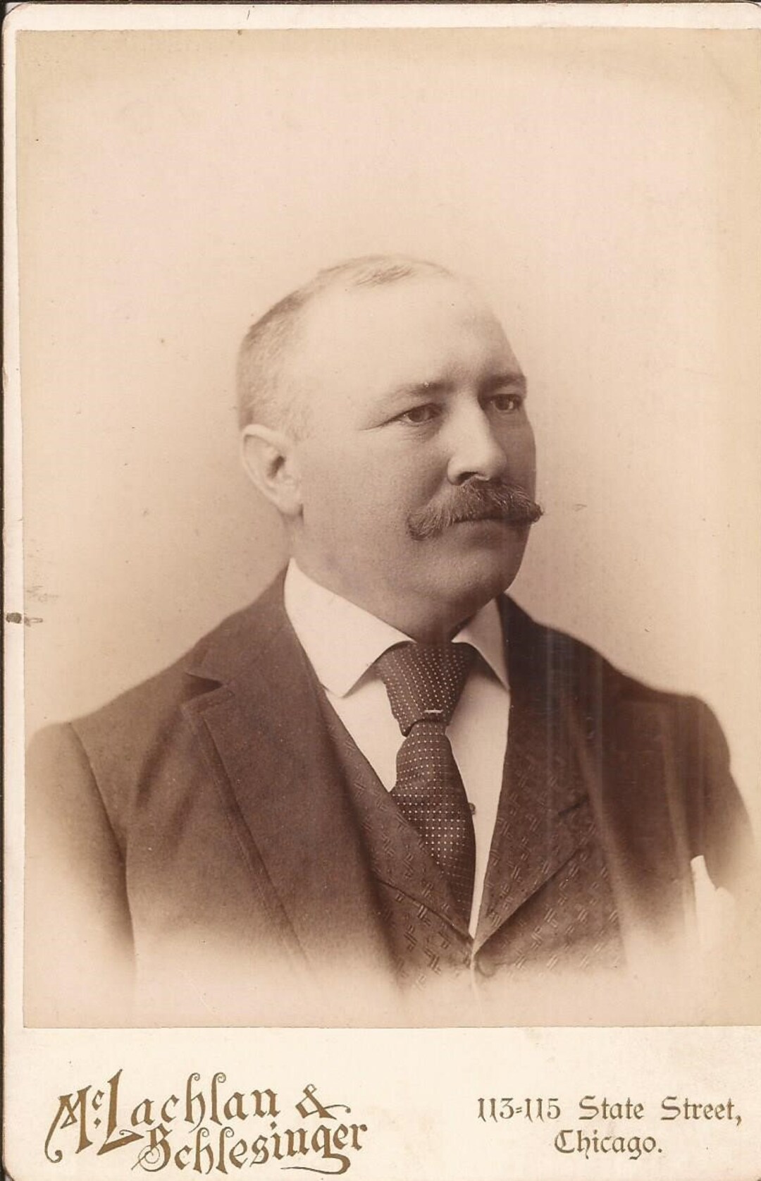 Mustache in Chicago, Cabinet Card Photograph, Vintage Photograph, Sepia ...