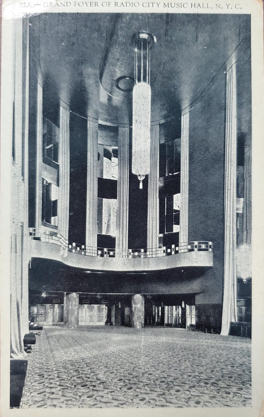 Radio City Music Hall, Vintage Black and White Photo Postcard, Travel ...