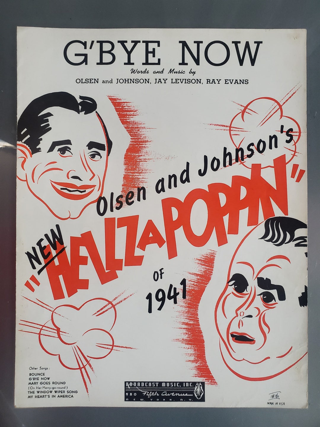 G'bye Now, Vintage Sheet Music, Musical Home Décor, Complete, Near Mint ...