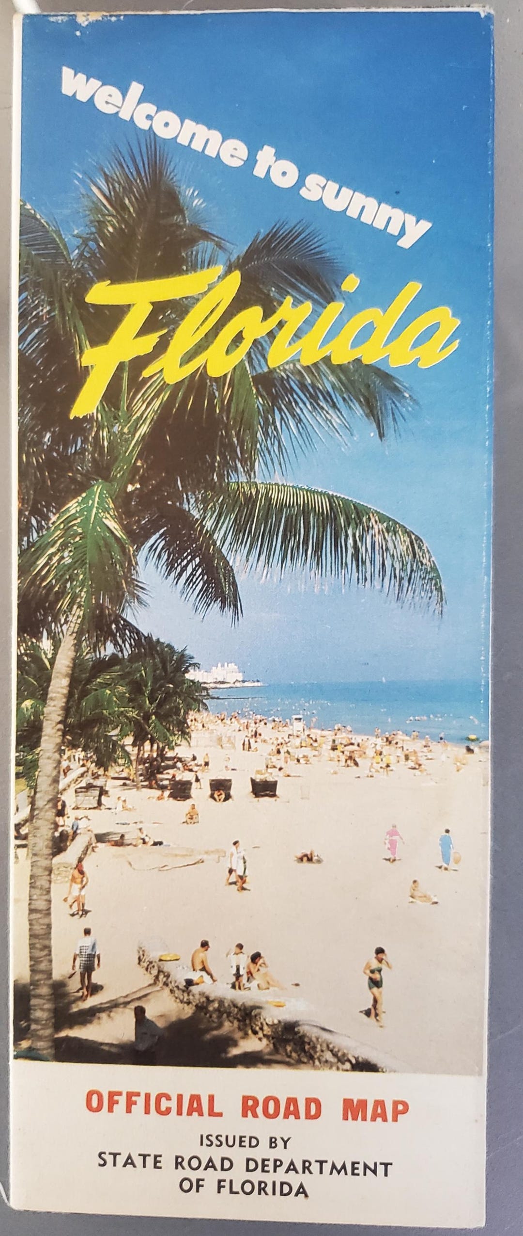 1957 Florida Road Map, Vintage Full Color Foldable Map, Vacation Travel ...