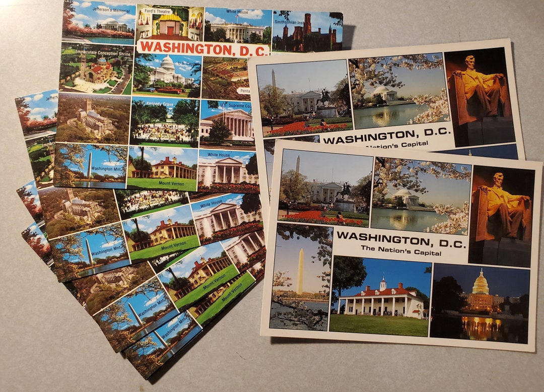 Washington DC Postcard Collection, Fun Funky Correspondence, Vintage ...