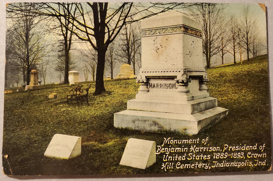 Monument of Benjamin Harrison, President of United States, Vintage ...