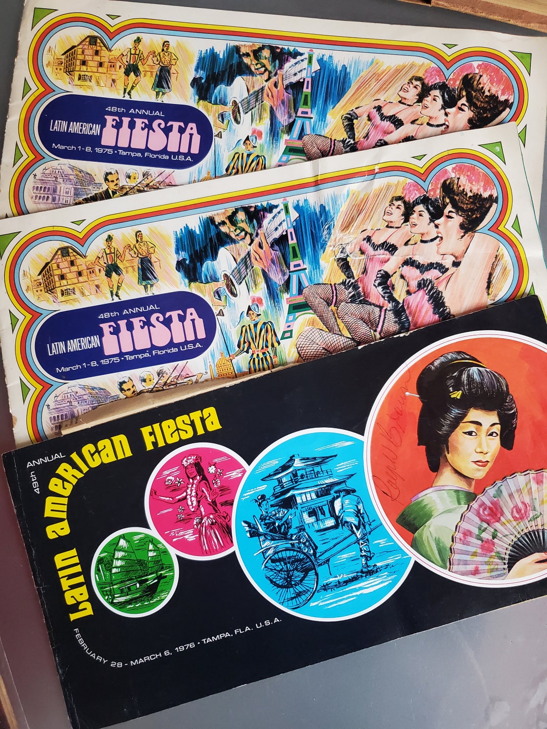 1975 and 1976 Latin American Fiesta Program Brochures, Vintage Paper ...