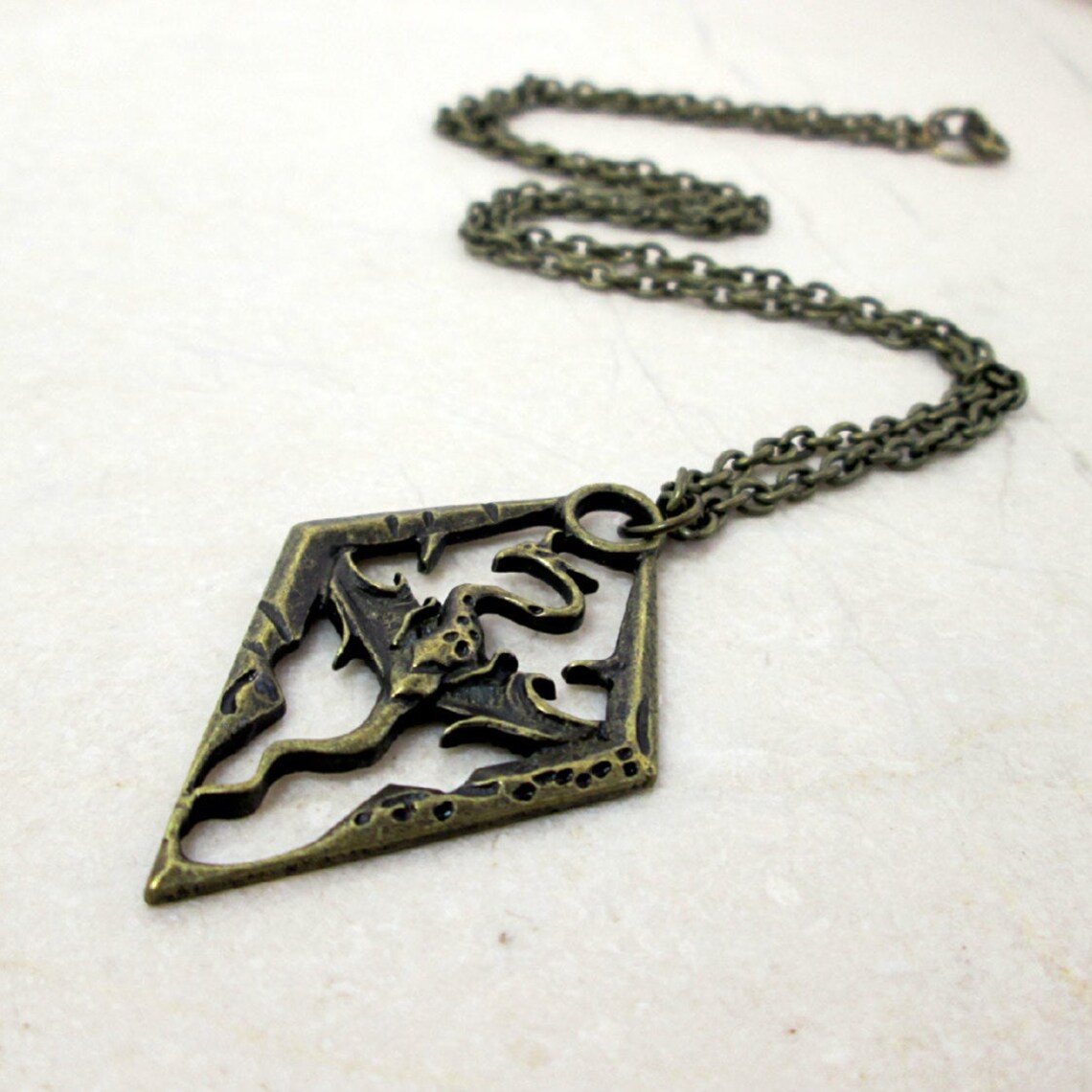 Collier dragon en bronze antique collier dragon de feu - Etsy France