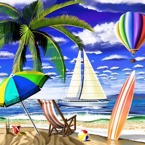 Premium Jigsaw Board Game Puzzle Tropical Summer Beach Puzzle of 250 or ...