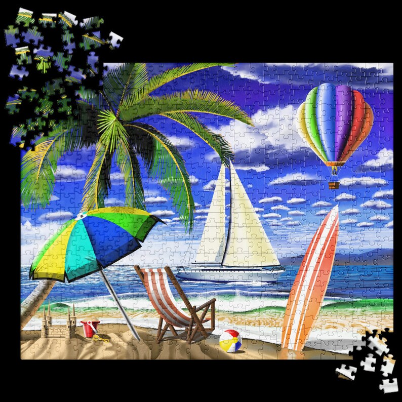 Premium Jigsaw Board Game Puzzle Tropical Summer Beach Puzzle of 250 or ...