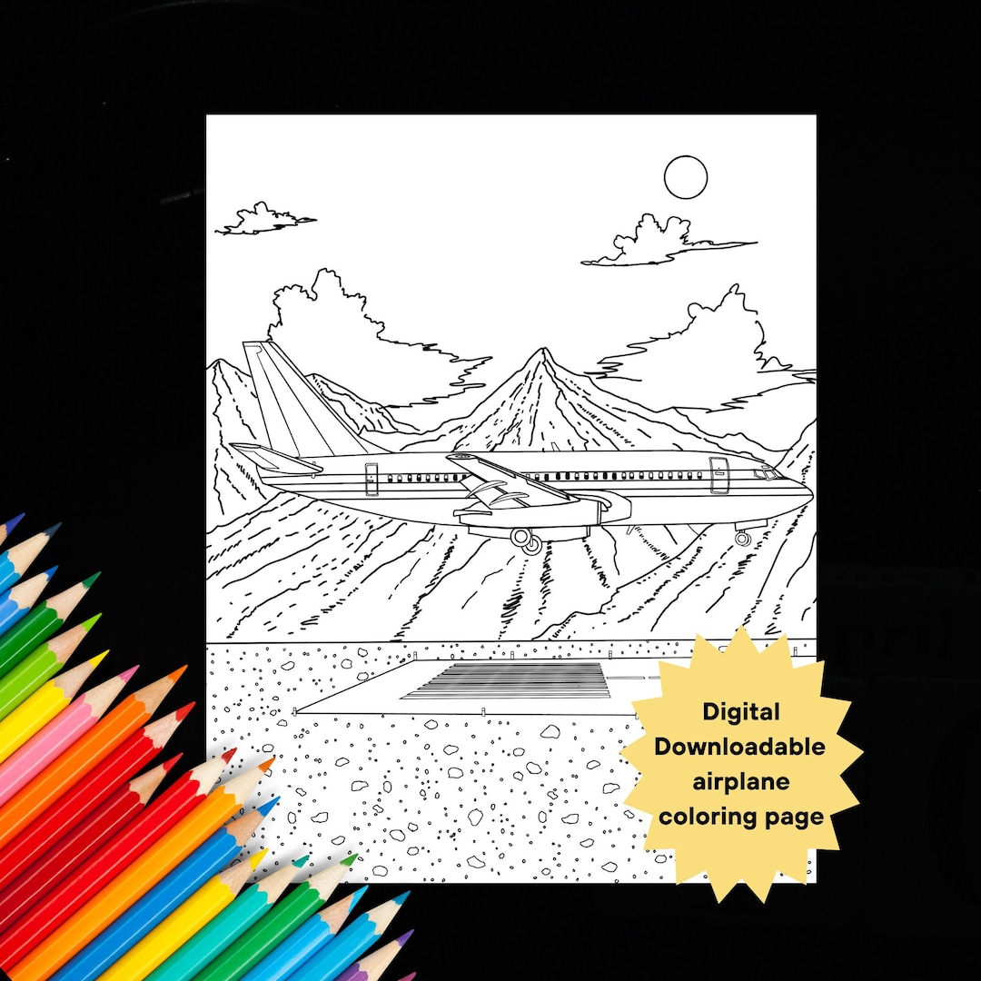 Boeing 737-200 Airplane Coloring Page in Pdf Format - Etsy Australia