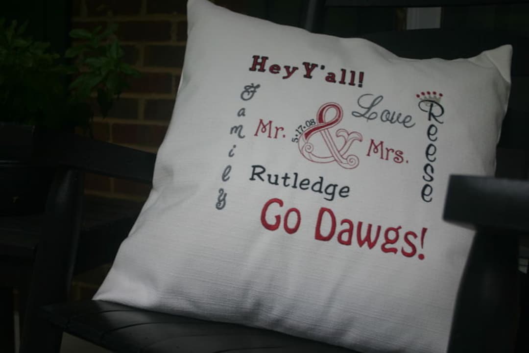 Premium Custom Embroidered Keepsake Pillow - Cream - Etsy