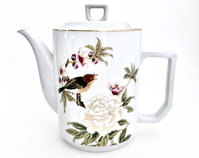 Oriental Long Spout Teapot | Made by Shafford | Chinese Garden Pattern ...