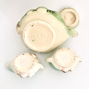 Mccoy Pottery 4-PC Tea Set 1940s | Mccoy Pine Cone Teapot Creamer and ...