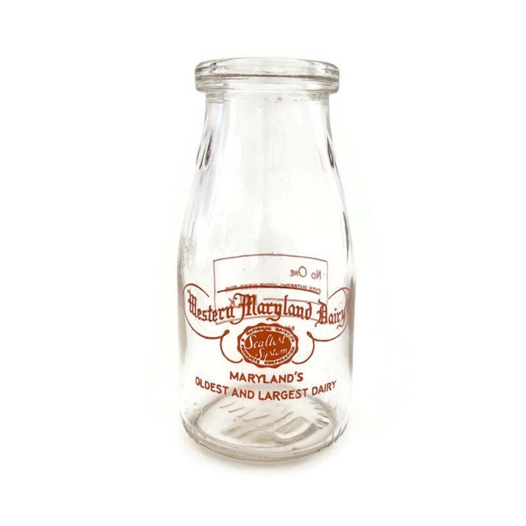 Half Pint Round Milk Bottle 1930s | Western Maryland Dairy | Maryland's ...