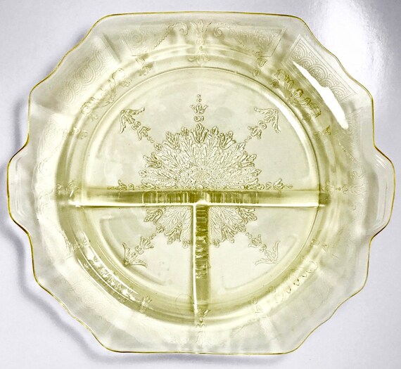 Home & Living Vintage Topaz Depression Glass 6 Plates Set of 4 Cameo ...