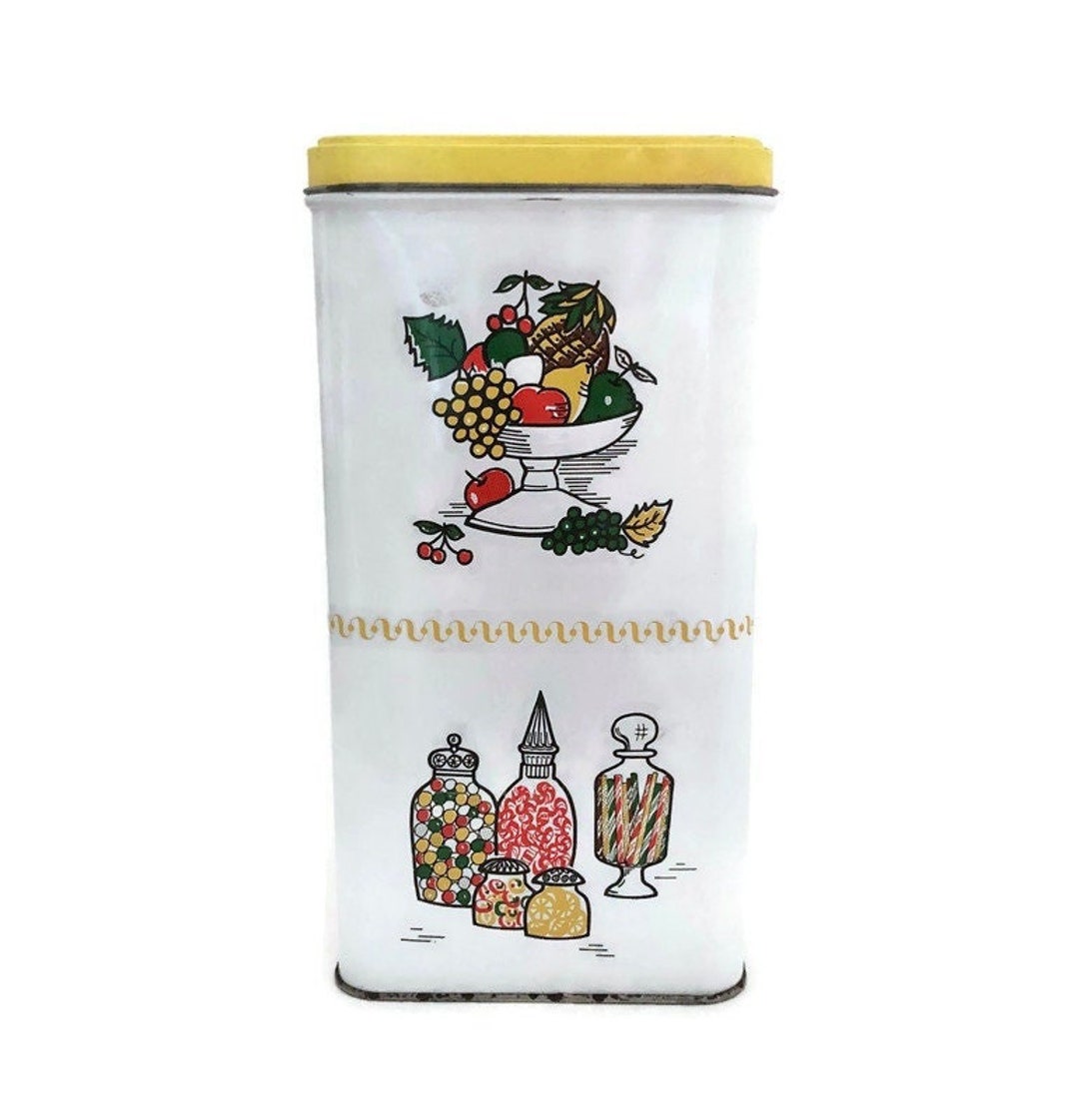 Vintage Tin Kitchen Canister 1960s | Retro Kitchen | Cracker Box | Mid ...