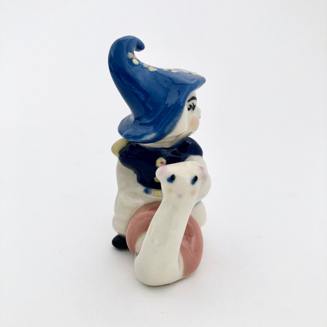 Pixie Riding a Snail Figurine 1940s Signed Betty Harrington - Etsy