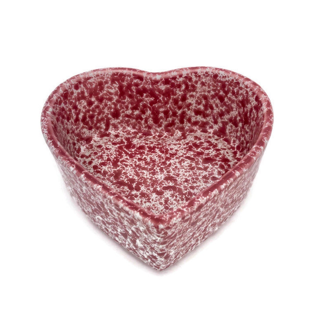 Sponge Ware Baking Dish | Red Heart Dish | Heart Snack Bowl | Coche Red ...