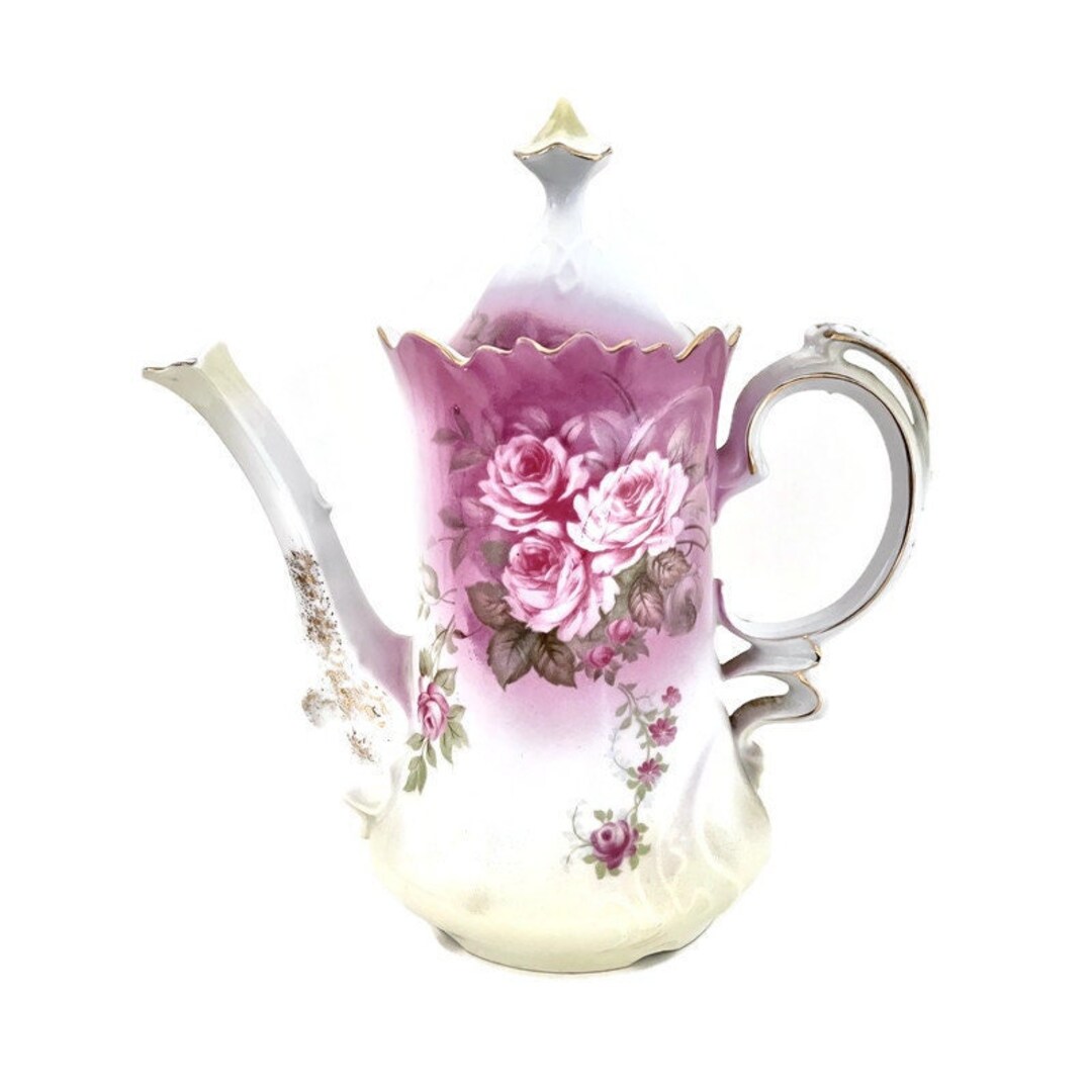 Lefton Rose Teapot 1950s Heavenly Rose Pattern 2690 Mid Century Teaware ...