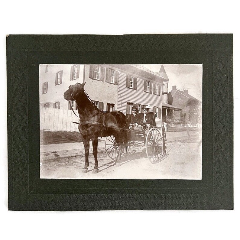 Antique Photograph 1900s Man and Woman in Horse Drawn Buggy - Etsy
