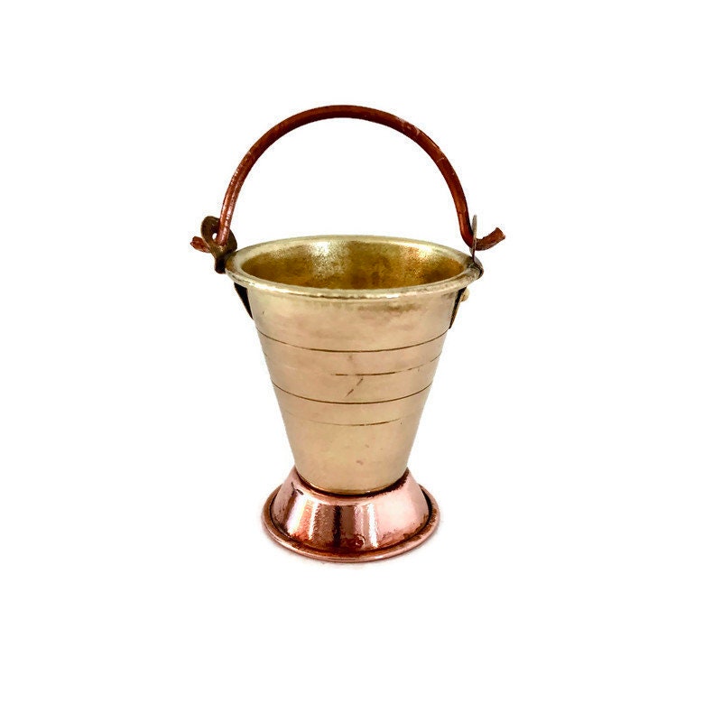 Miniature Copper Bucket 1960s Brass and Copper Pail 2 - Etsy
