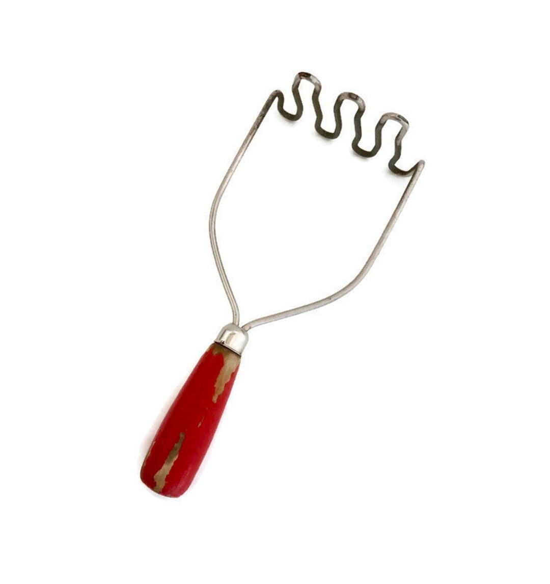 Vintage Wire Potato Masher With Red Wood Handle - Etsy