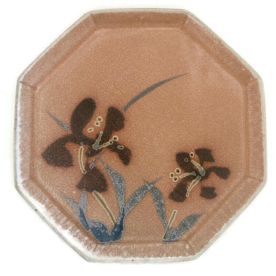 Iris Octagon Tray 10 Art Pottery Plate Contemporary | Etsy