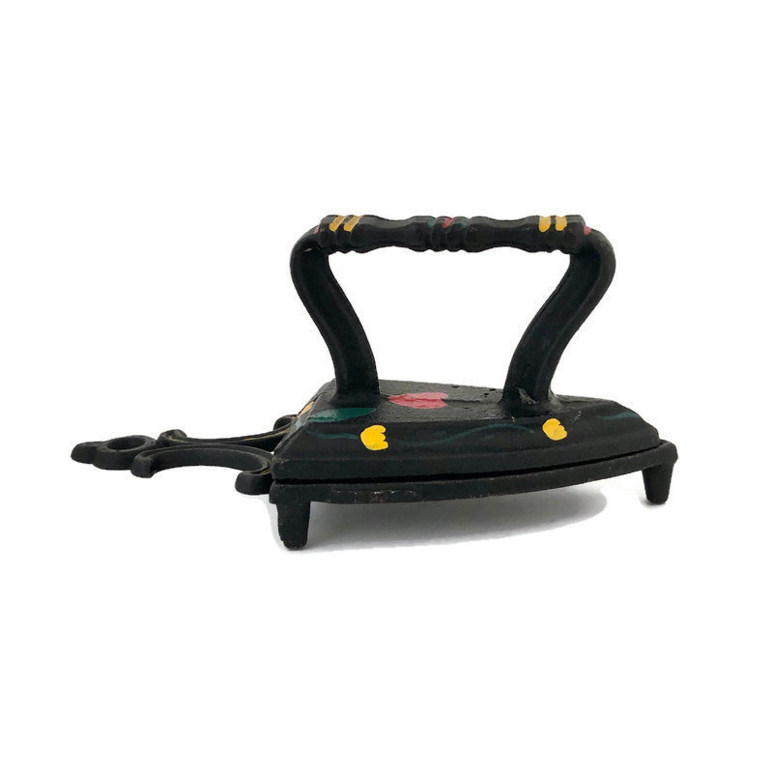 Miniature Sad Iron and Trivet 1950s Hand Painted Folk Art - Etsy