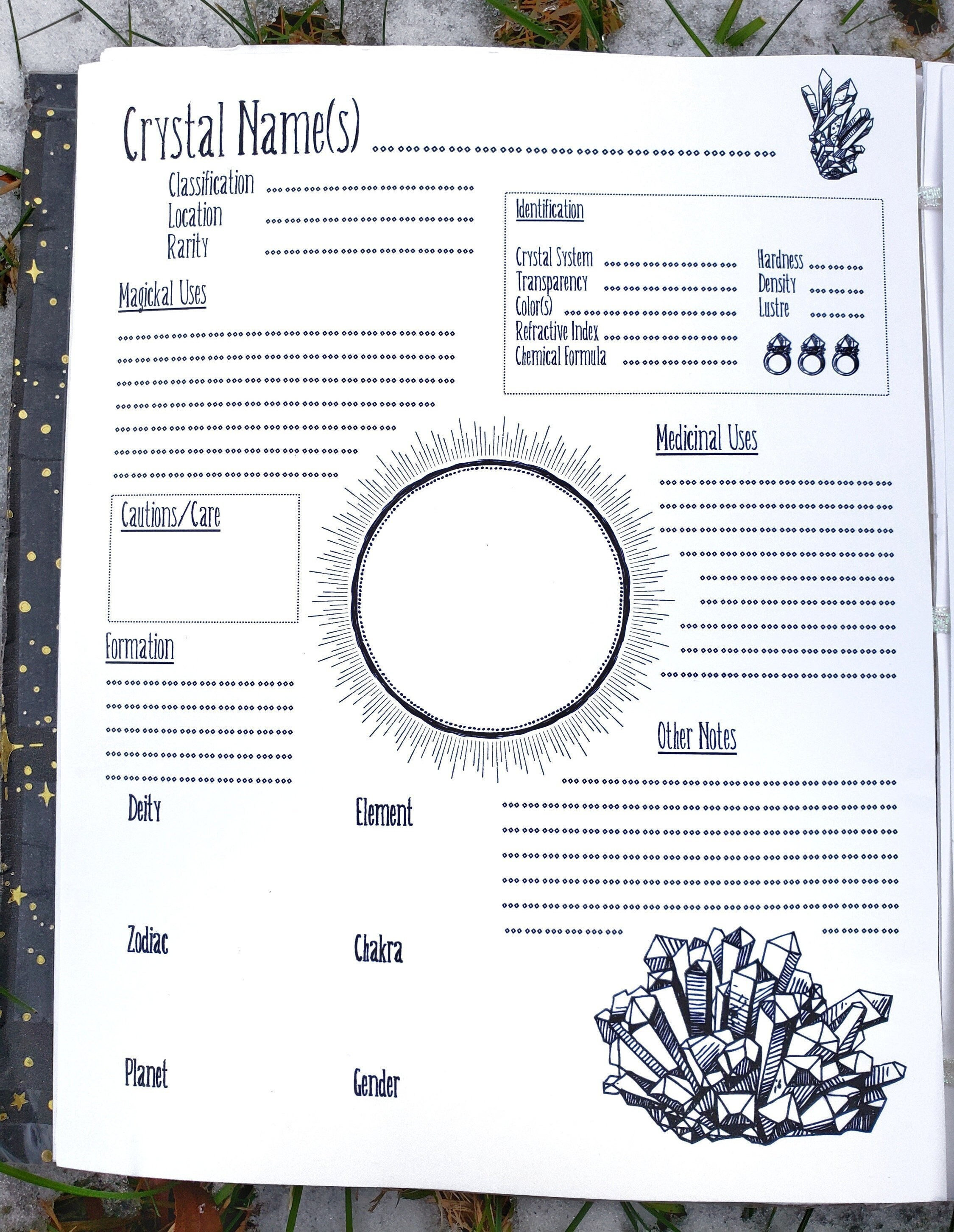 Crystal Journal Digital Book of Shadows Printable Blank - Etsy Canada