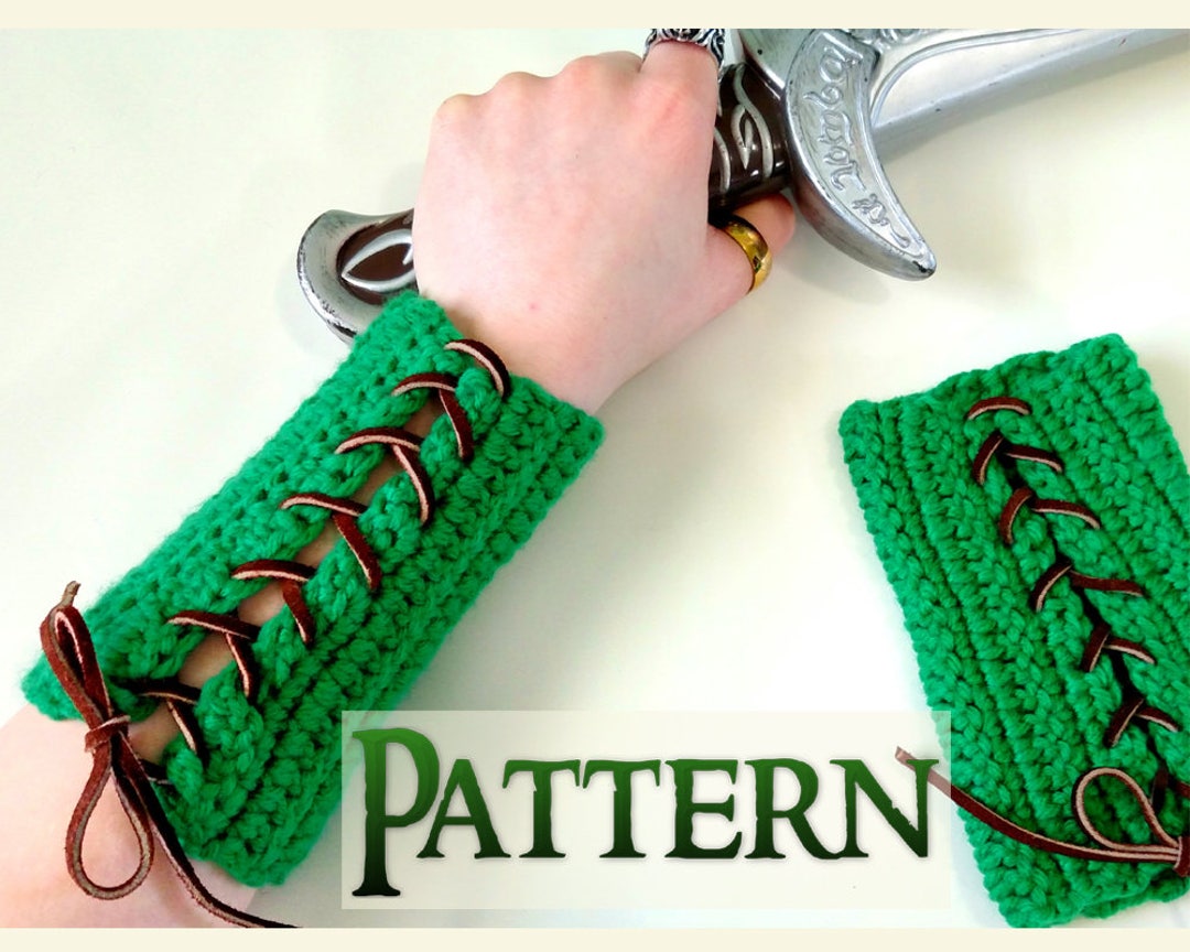 Archery Bracer Easy Crochet Pattern | Wrist Arm Guard Halloween Pattern ...