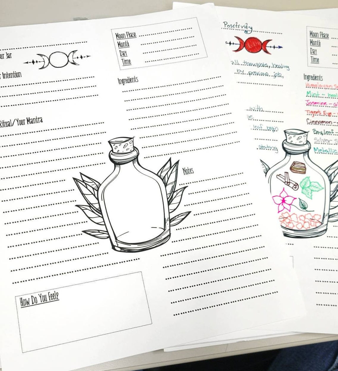 Spell Jar Digital Grimoire Template Book of Shadows BOS - Etsy