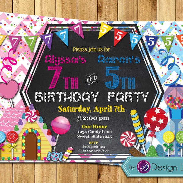 Candyland Invitation - Etsy